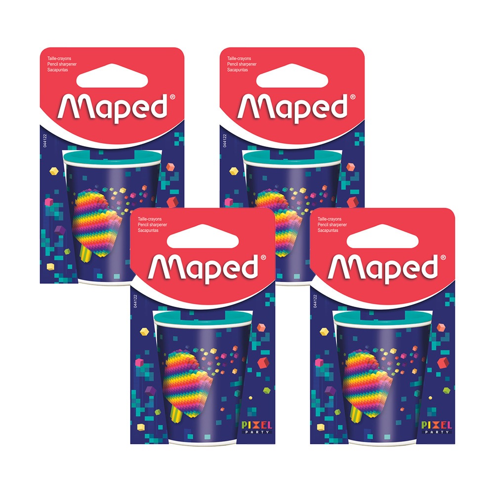 Buy 4x Maped Pixel Party 2 Hole Standard and Jumbo Sized Pencil ...