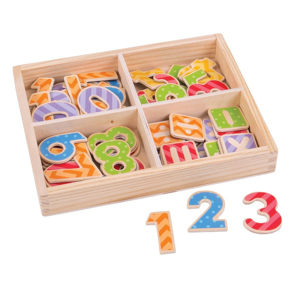 Buy 56pc Bigjigs Toys Wooden 22.5cm Magnetic Numbers w/ Tray Kids ...