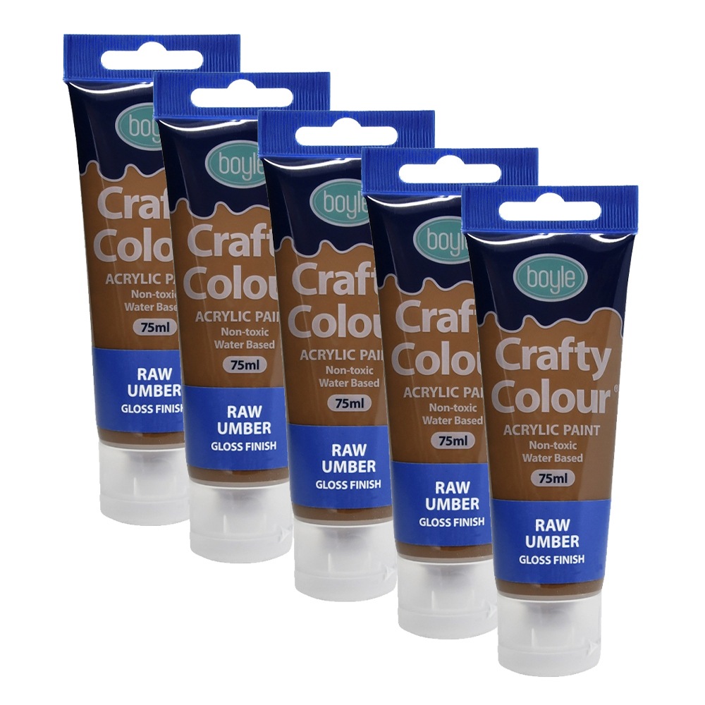 Buy 5x Crafty Colour Water-Based 75ml Acrylic Paint Art Non-Toxic Gloss ...