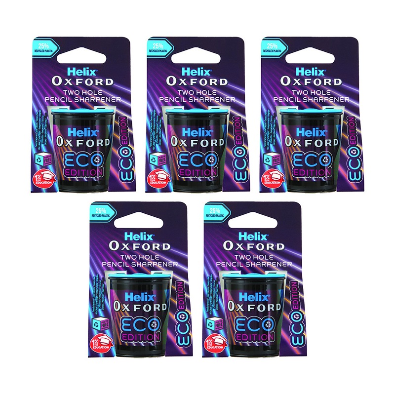 Buy 5x Helix Oxford Cyber Eco Edition Two Hole Barrel Pencil Sharpener ...