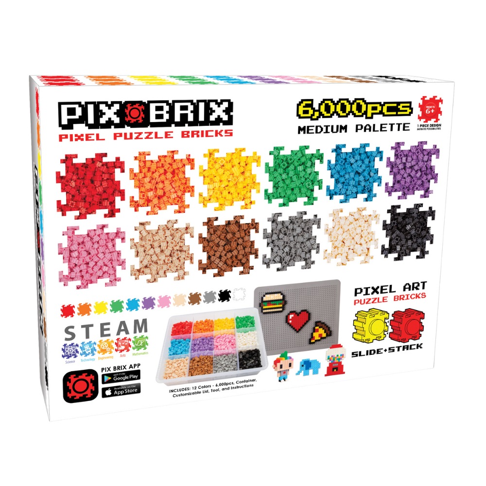 Buy 6000pc PixBrix Container Medium Palette Kids/Child Interactive ...