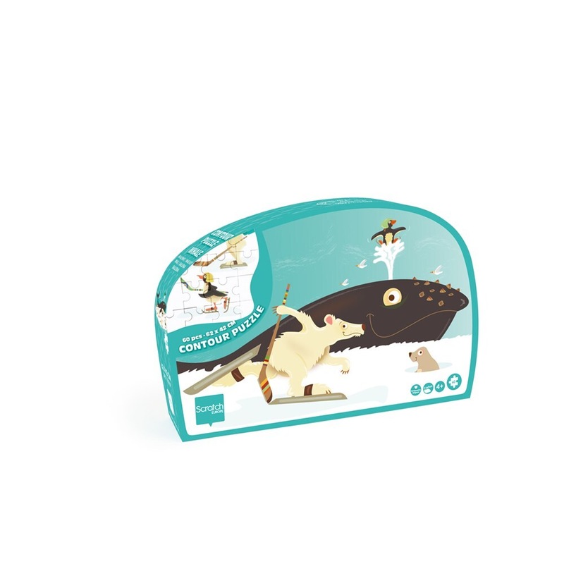Buy 60pc Scratch Europe Contour Puzzle Whale/Penguin Assemble Kids ...