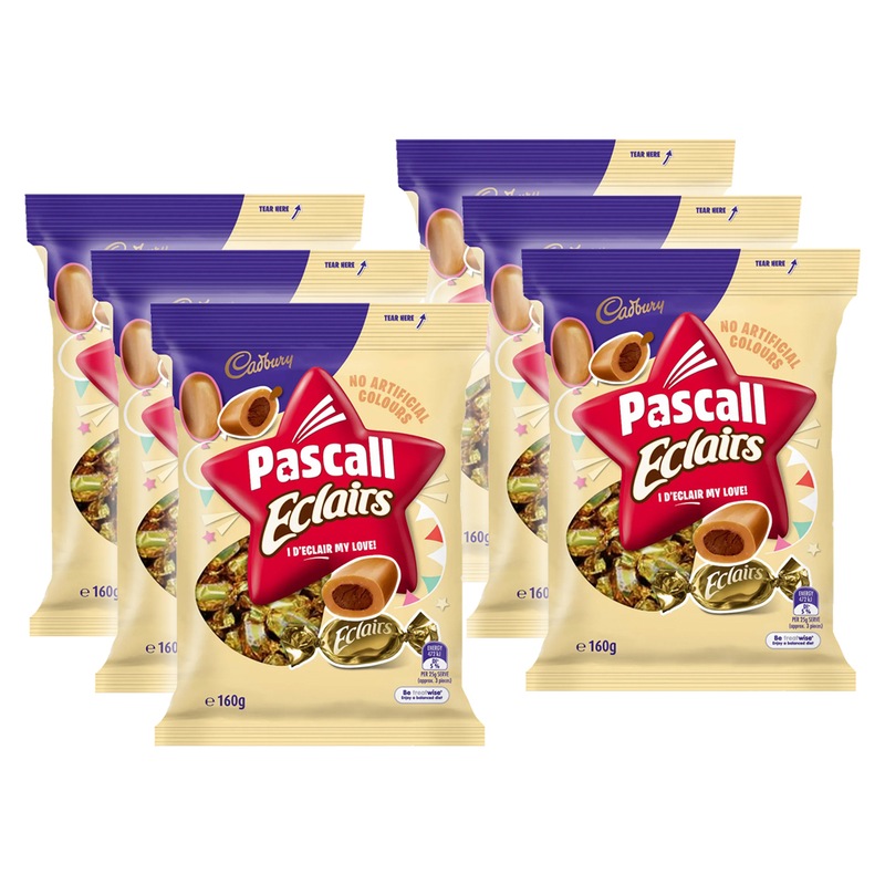 Buy 6PK Cadbury Pascall Eclairs Caramel Chocolate Lollies 160g Sweet ...