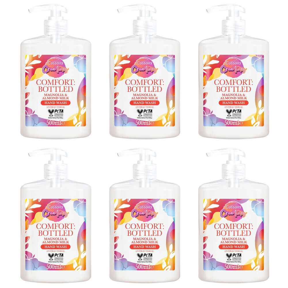 Buy 6PK Cussons Creations Antibacterial Hand Wash 500ml Magnolia ...
