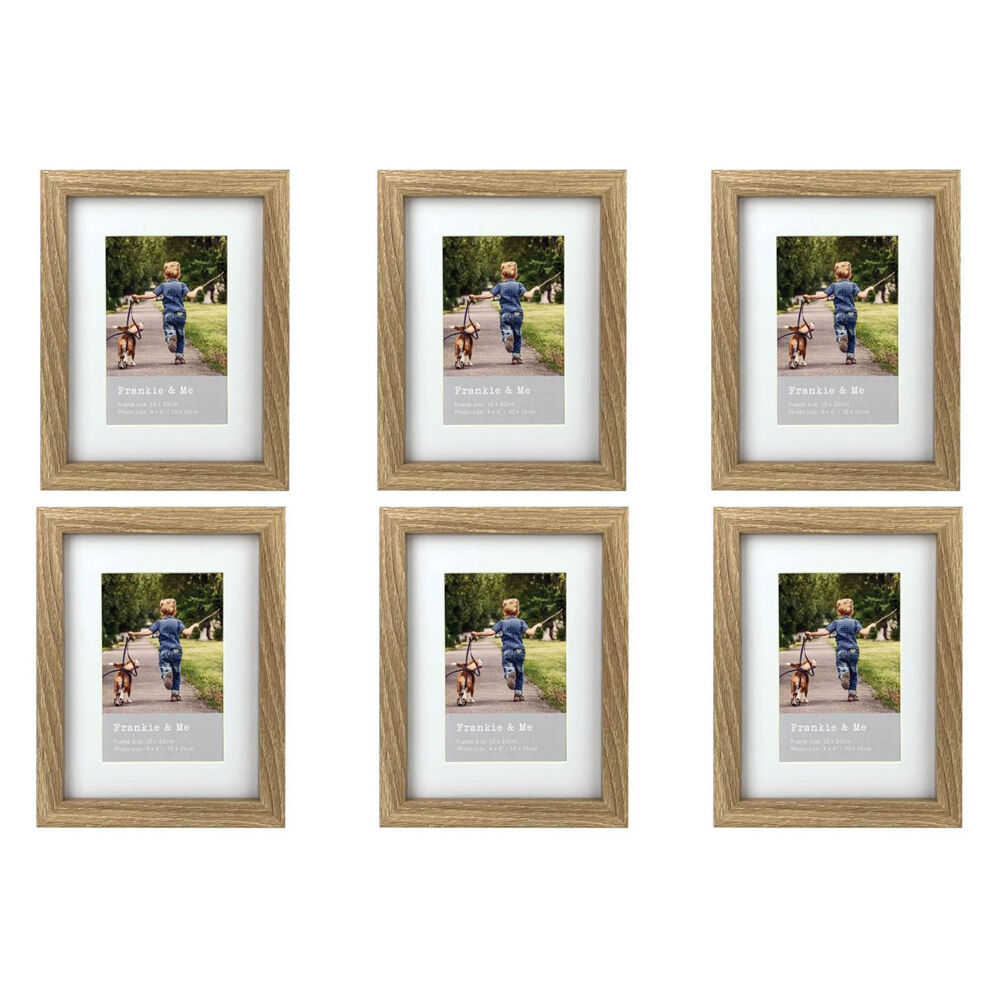 Buy 6PK Frankie & Me Wooden Border 4x6'' Picture Frame Home/Office ...