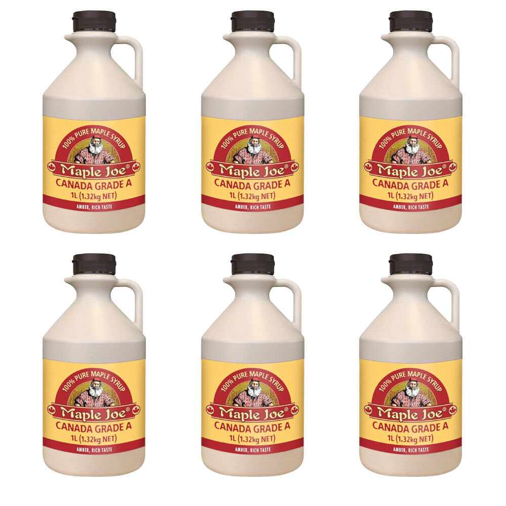 Buy 6PK Maple Joe Amber Canadian Grade A 100% Pure Syrup 1L - MyDeal ...