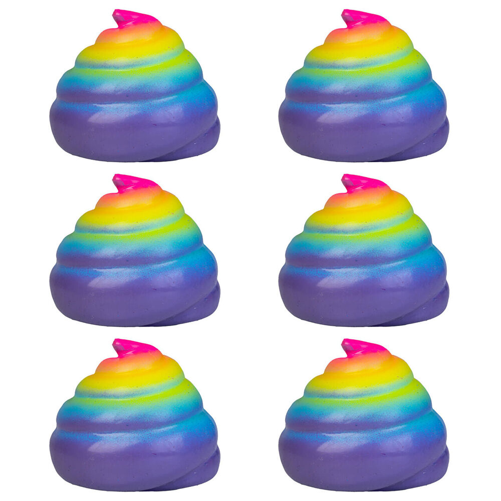 Buy 6PK MDI Stretchy Rainbow Poo Sensory Fidget Squeeze Play Toy Kids ...