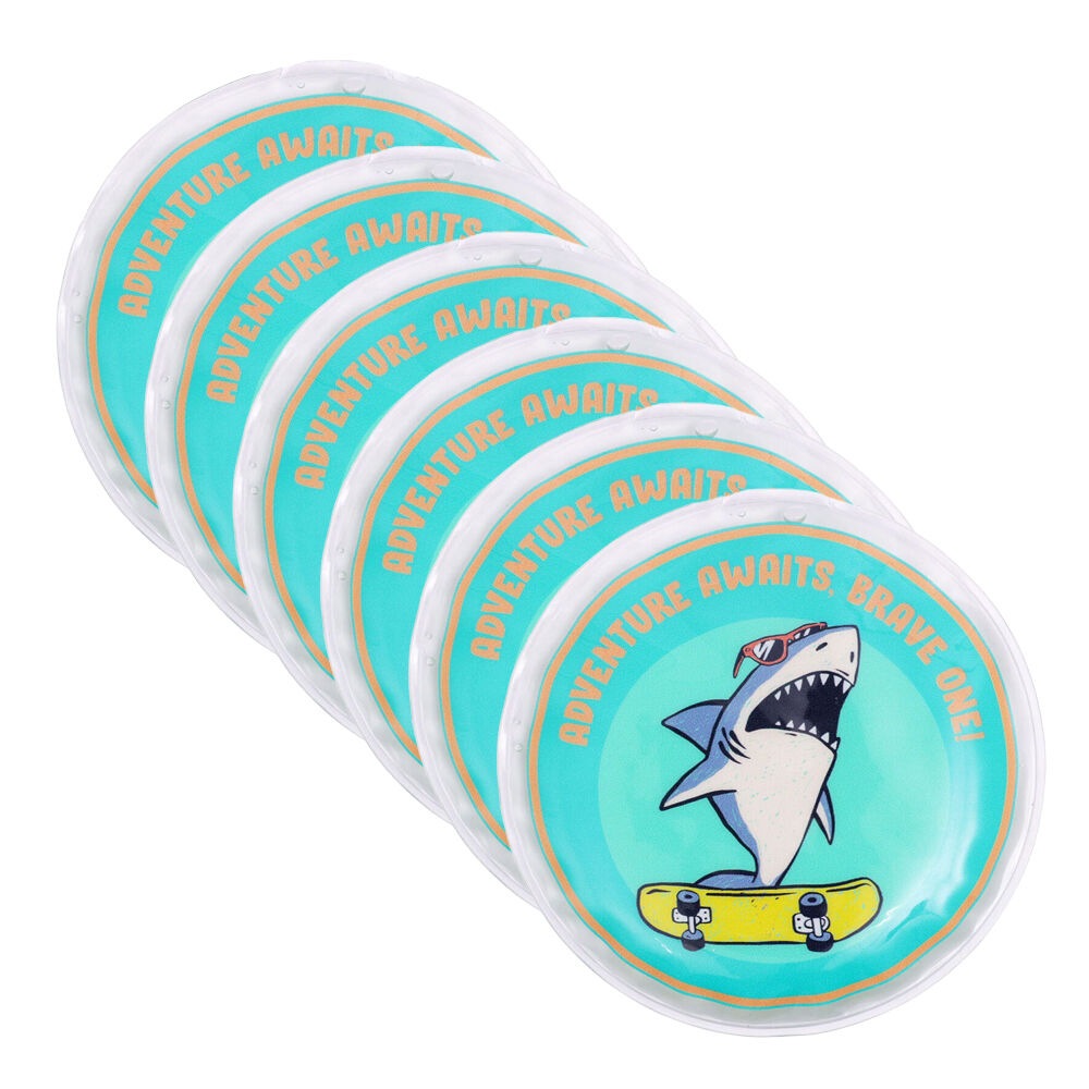Buy 6PK Splosh Out & About Shark Reusable Ice Pack Round Gel-Filled ...