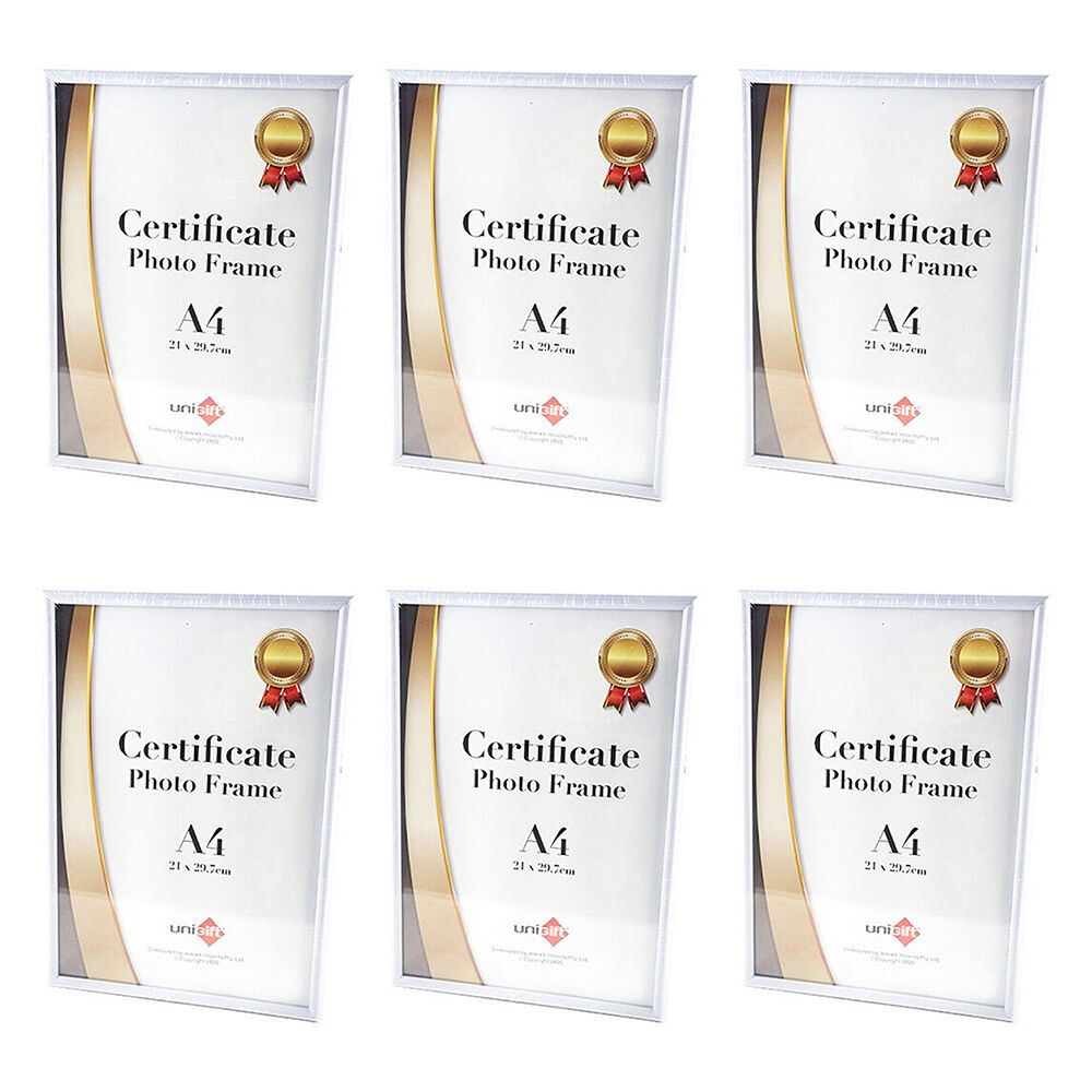 Buy 6PK Unigift Slim Certificate Glass Picture Photo Frame A4 21x29.7cm ...