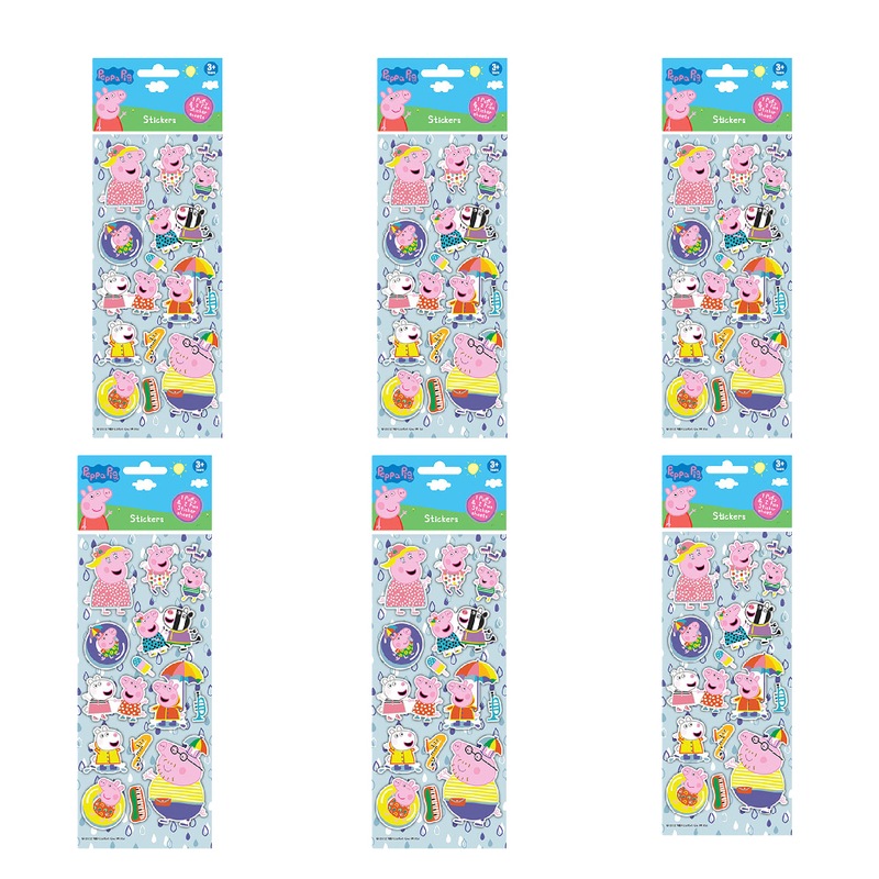 Buy 6x 3PK Peppa Pig Kids/Children Puffy & Fun Sticker Sheets Scrapbook ...