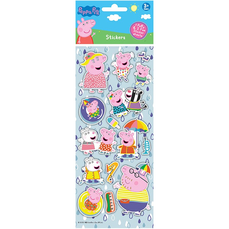 Buy 6x 3PK Peppa Pig Kids/Children Puffy & Fun Sticker Sheets Scrapbook ...