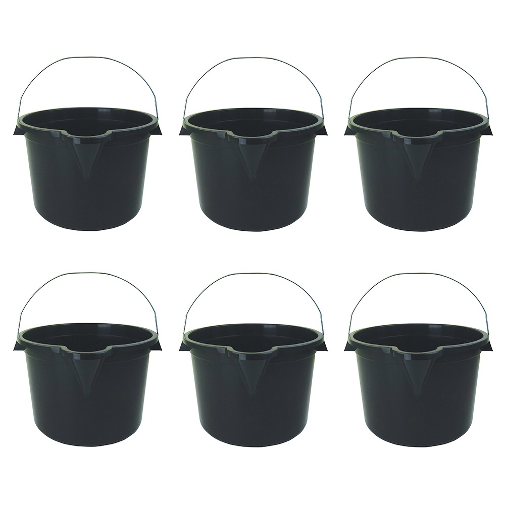 Buy 6x Home Leisure Bucket W/Lip Metal 15LChar Laundry Cleaning Home ...