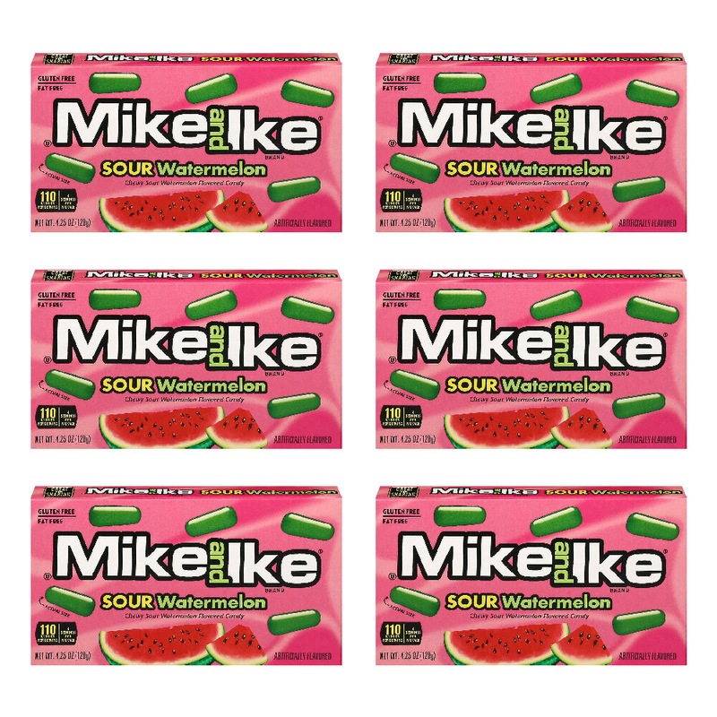 Buy 6x Mike & Ike Sour Watermelon Flavour Kids/Child Chewy Candy 120g ...