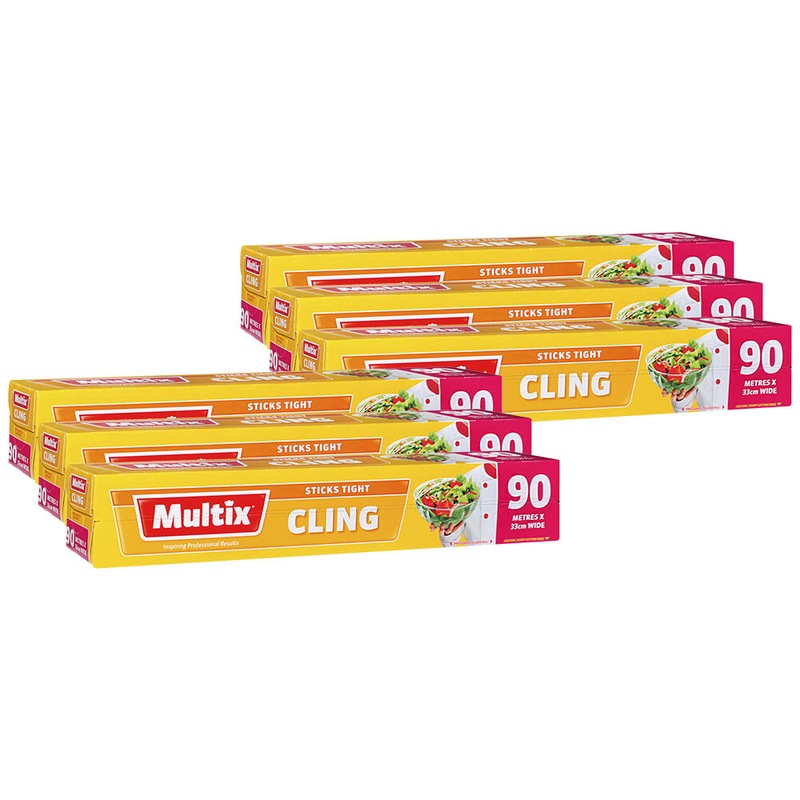 Buy 6x Multix 90m Cling Wrap Roll Film Kitchen Fresh Food Plastic ...