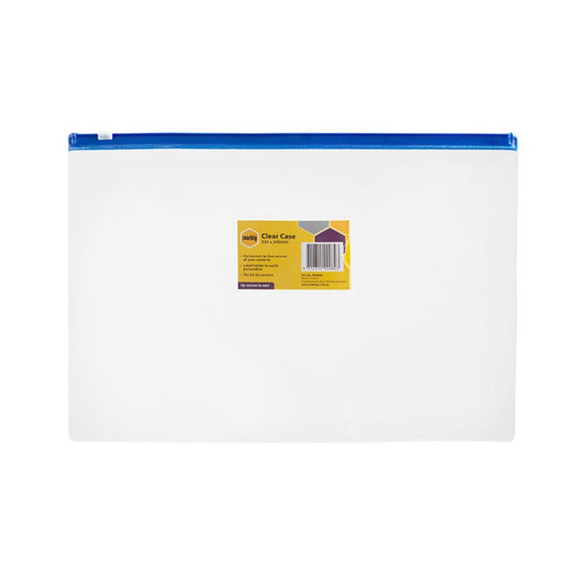 Buy 8PK Marbig 33.5cm Clear Case A4 File Document Holder Pouch ...