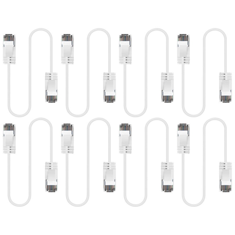 Buy 8x Cruxtec Ultra-Thin CAT6A U/UTP Ethernet Compact LAN Cable Cord ...