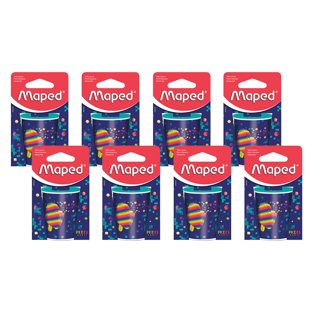 Buy 8x Maped Pixel Party 2 Hole Standard and Jumbo Sized Pencil ...