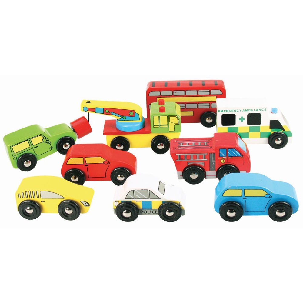 Buy 9pc Bigjigs Rail Vehicle Pack Kids/Children Fun Interactive Wooden ...