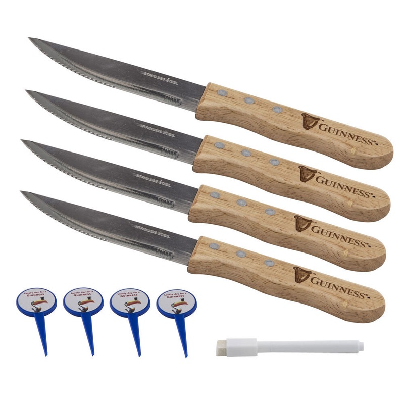 Buy 9pc Guinness Gilroy Stainless Steel Steak Knife Set Cutlery Knives ...