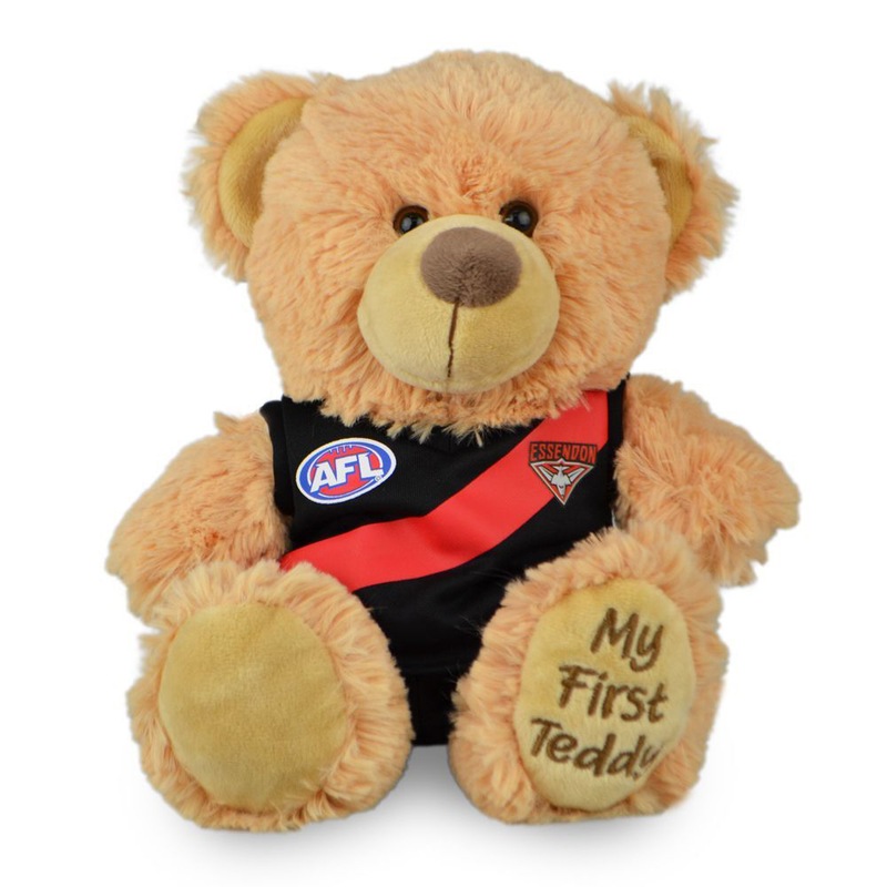 Buy AFL Essendon First Teddy Bear 23cm Plush Stuffed Animal Kids/Child ...