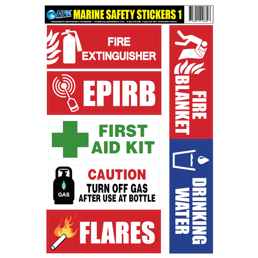 Buy AFN Marine Safety UV Vinyl Boat Warning Stickers 1/Danger Sign ...