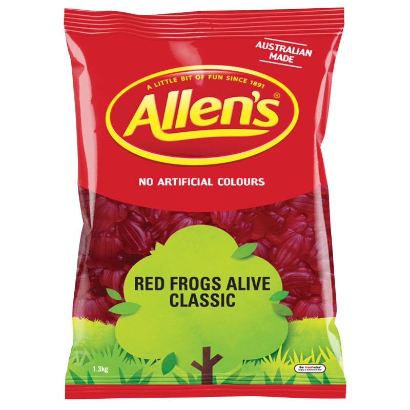 Buy Allen's 1.3kg Red Frogs Raspberry Flavoued Soft Chewy Candy/Lollies ...
