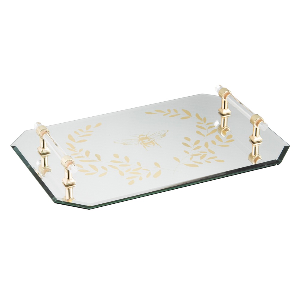 Buy Ashdene Elegant Bee Silver Mirrored Rectangular Display Platter ...