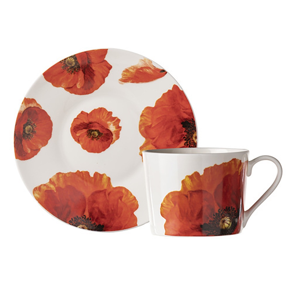 Buy Ashdene Red Poppies Fine Bone China Tea/Coffee Latte Drink Mug Cup ...