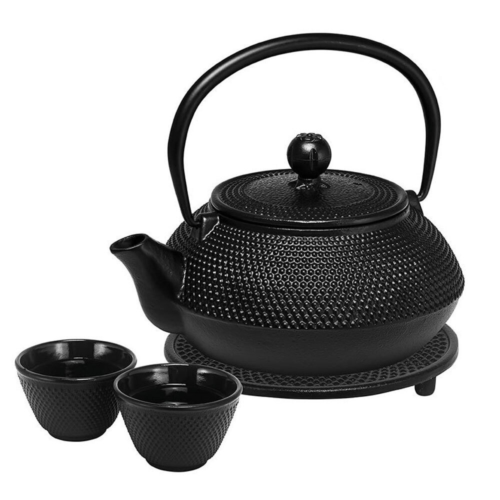 Buy Avanti 800ml Hobnail Cast Iron Teapot Set Black Tea/Coffee Kettle ...