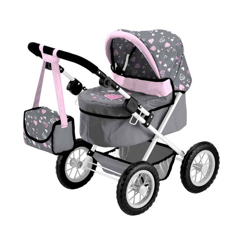 Buy Bayer Trendy Doll Pram Kids/Childrens Pretend Play Toy Grey/Pink ...