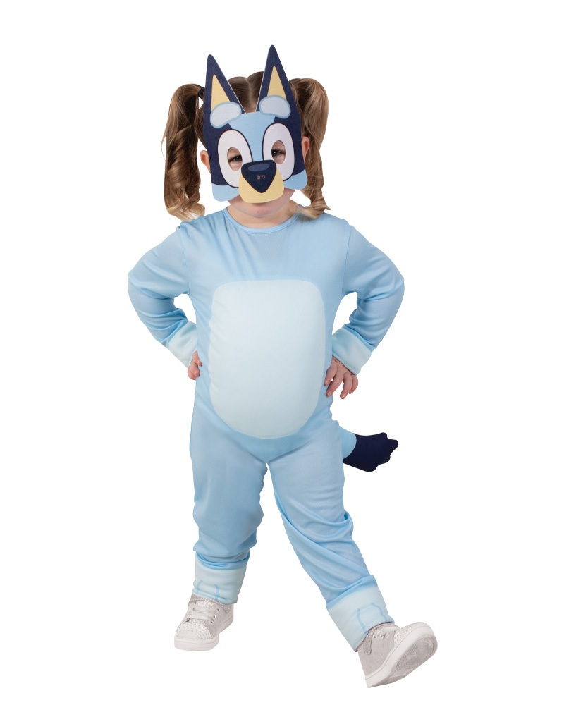 Buy BBC Bluey Deluxe Costume Kids Animal Dress Up Jumpsuit w/ Tail/Mask ...