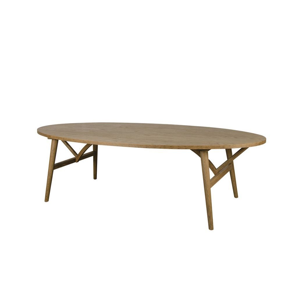 Buy Belle Jerico Oval Oak Wood Dining Table 260cm Home/Room Furniture ...