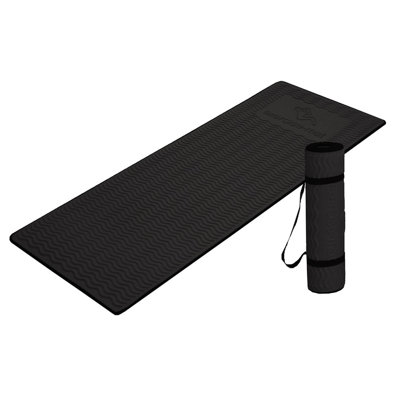 Buy Bodyworx Black Roll-Up Portable Yoga/Pilates Wavy Gym Workout Mat ...