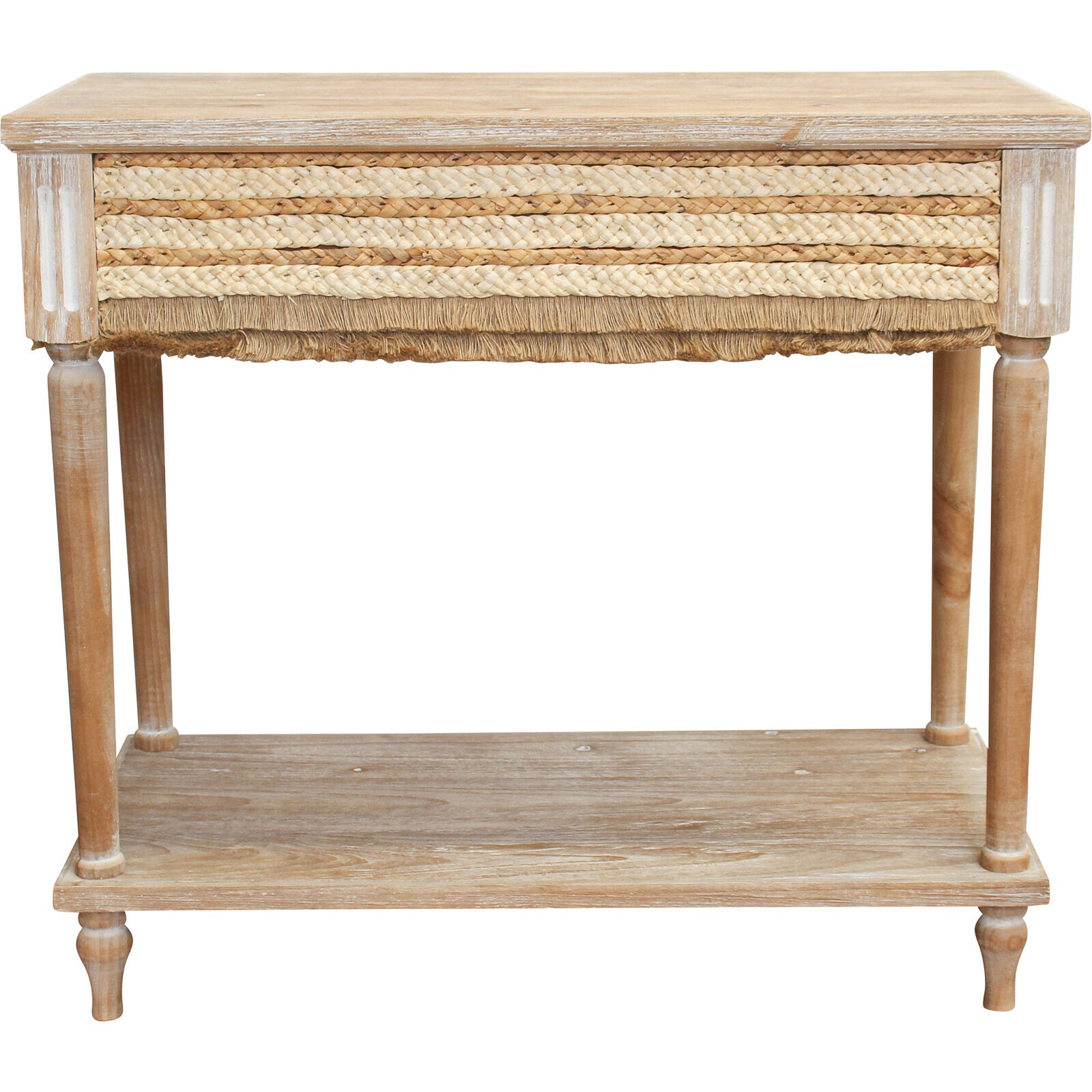 Buy Boho Plait Large Fir/Linen/MDF 72x80cm Console Table Rectangle ...