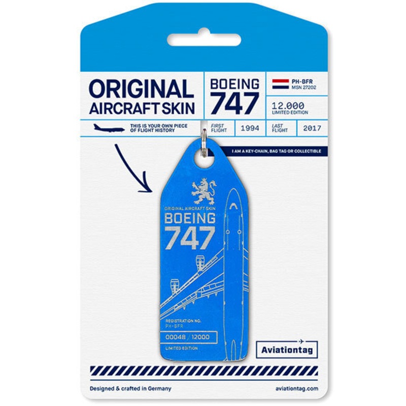 Buy Boyle Aviationtag Boeing B747 KLM Keychain 14.5cm Tag Aircraft Skin ...