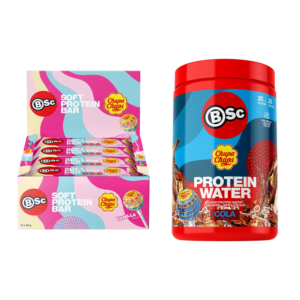 Buy BSc x Chupa Chups Protein Combo 12PK Vanilla Bars & 700g Cola Drink ...