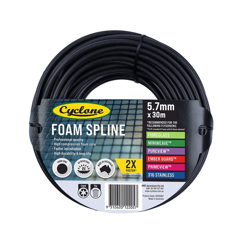 Buy Cyclone Pro Foam Spline 5.7mm x 30m For Fly/Insect/Mosquito Screen ...