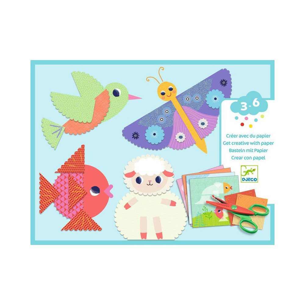 Buy Djeco Crinkle Cutting Collage Set Kids/Children Art/Craft Activity ...