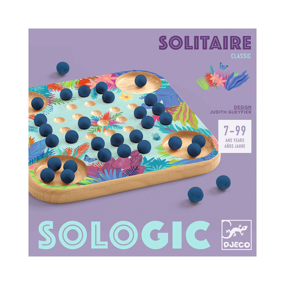 Buy Djeco Solitaire Classic Wooden Board Game Logic/Challenge Play Set ...