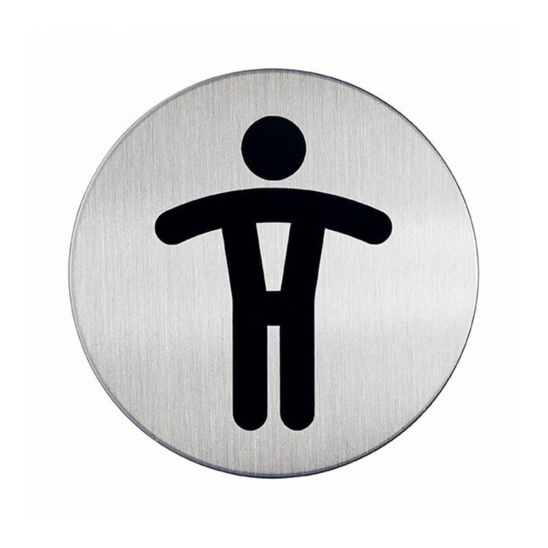 Buy Durable 8.3cm Pictogram WC Men Sign Wall Hanging Stainless Steel ...