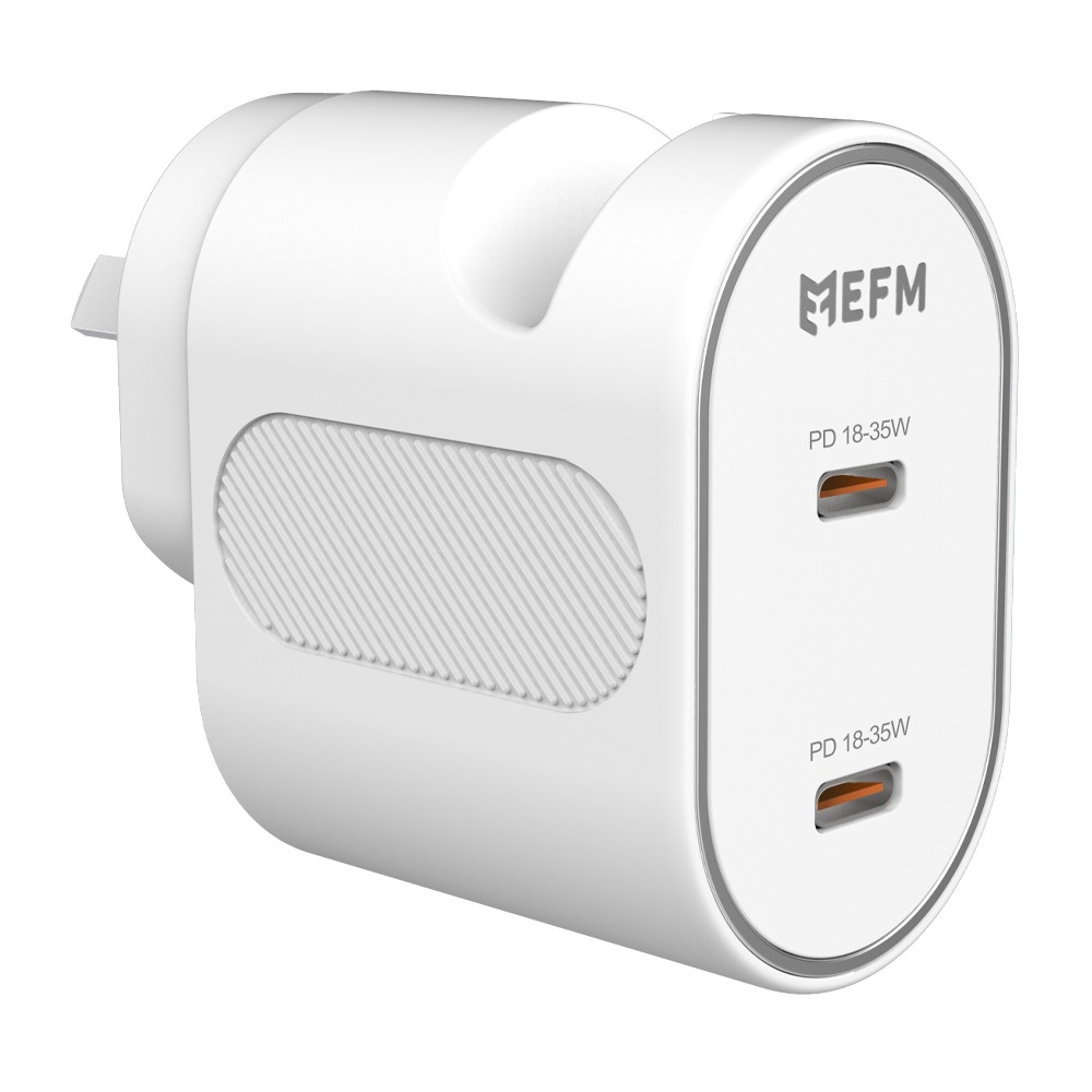 Buy EFM 35W GaN Dual Type-C Socket/Port Wall Charger AU/NZ Plug w/ PD/PPS White - MyDeal Australia