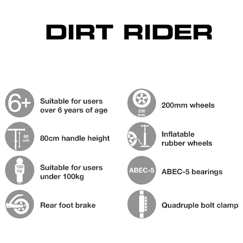 Buy Evo Dirt Rider All Terrain Off Road Kids/Childrens Scooter - 20cm ...