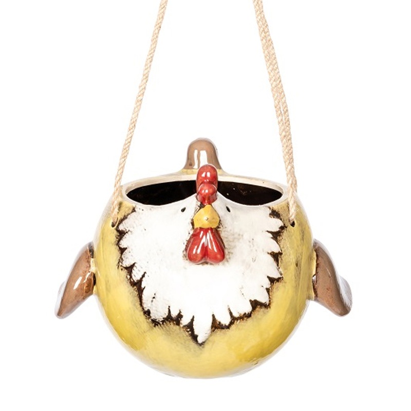 Buy Flying Chook Indoor/Outdoor Hanging Rope Plant Pot Planter Yellow ...