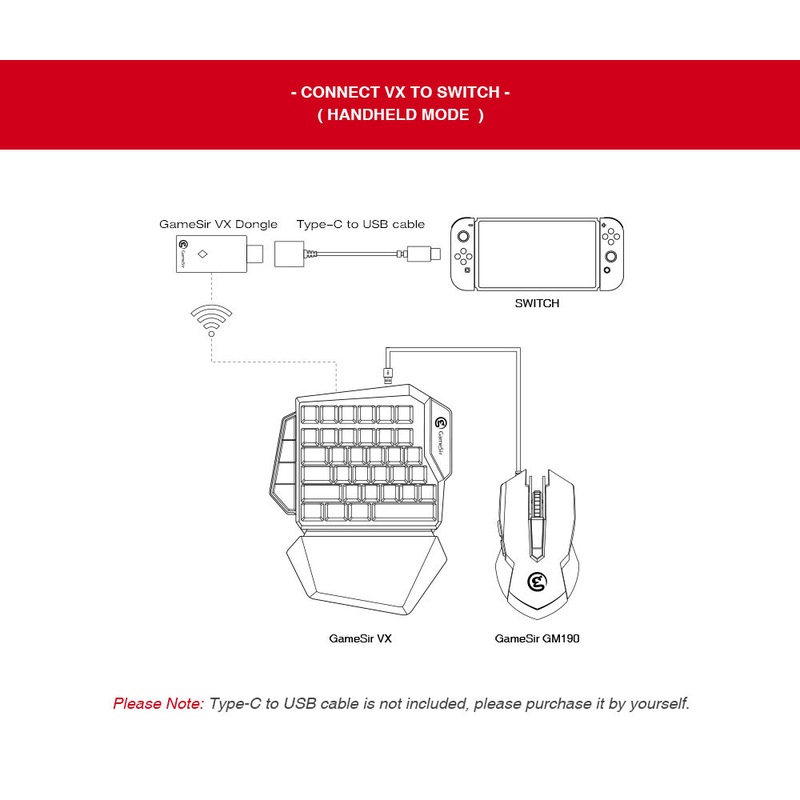 Buy GameSir VX AimSwitch Wireless Gaming Xbox/PS4/Switch Mechanical Keyboard/Mouse - MyDeal