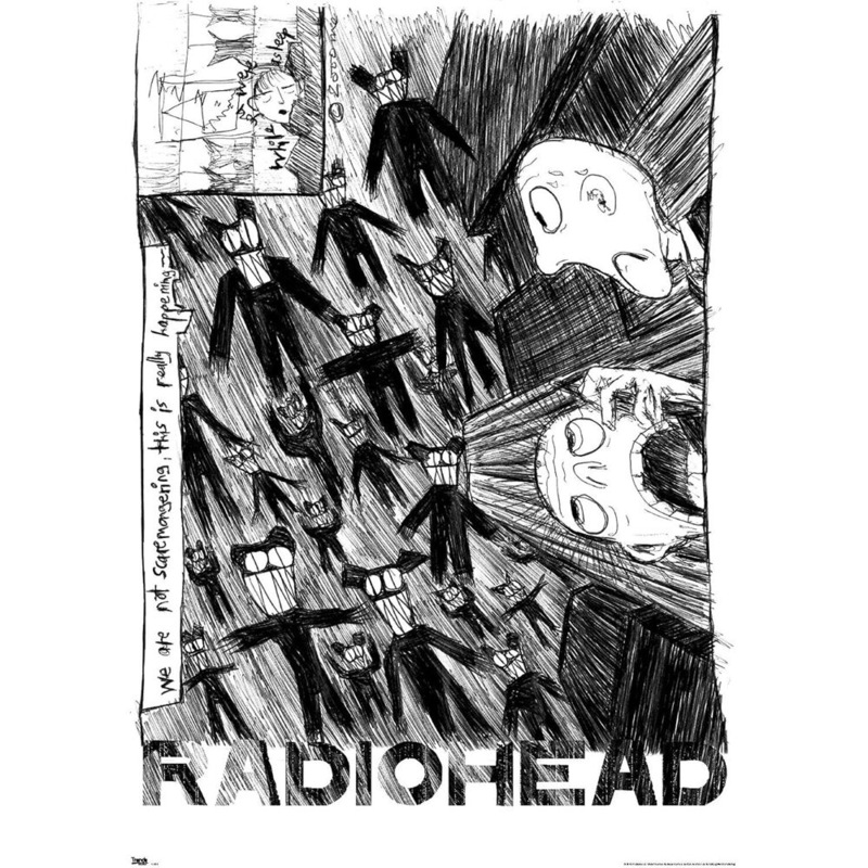 Buy Impact Merch Radiohead Scribble Poster Home/Room Wall Decor Display ...