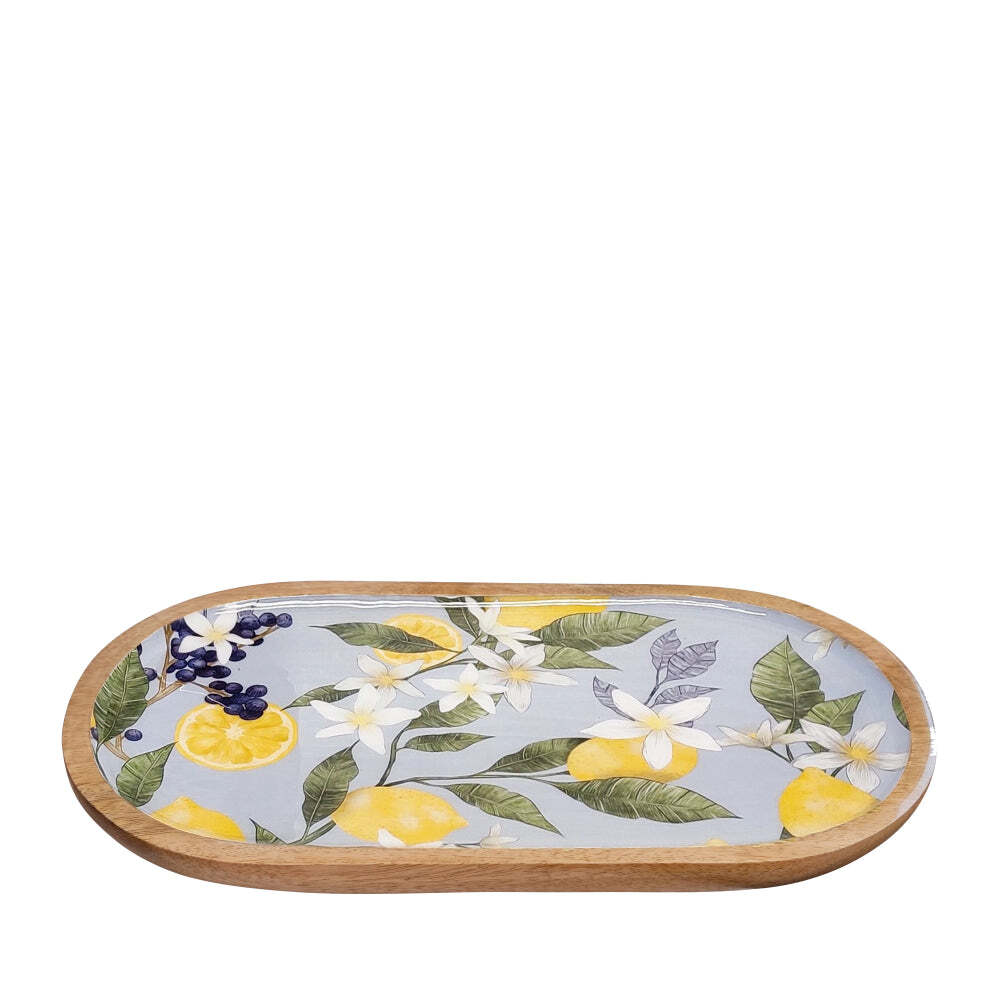 Buy J.Elliot Home Lemon Oval 36cm Serving Tray Platter Board Mango Wood ...