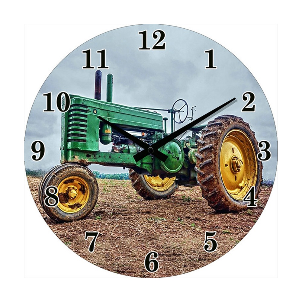 Buy John Deere Glass Analogue Hanging Wall Clock 30cm Round Home/Office ...