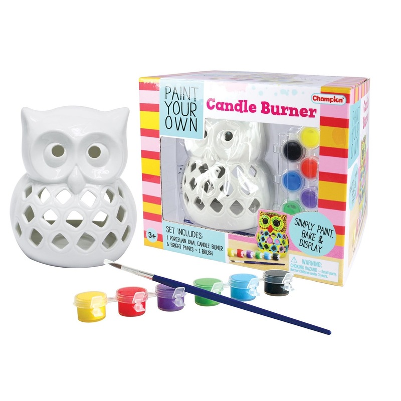 Buy Kaper Kidz Pyo Ceramic Owl Candle Burner Kids/Children DIY Painting ...