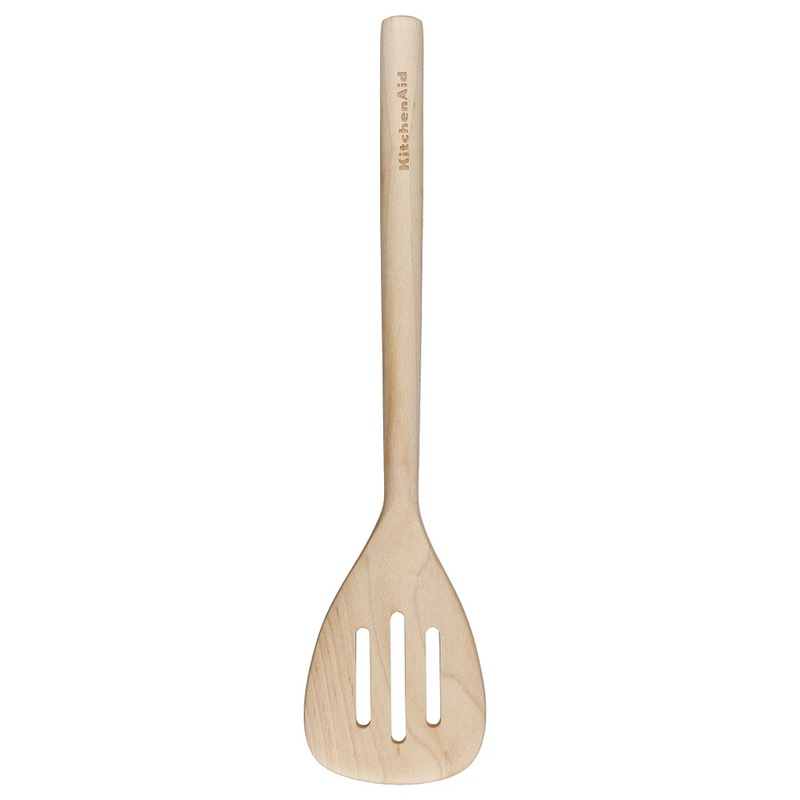 Buy KitchenAid 33cm Maple Wood Slotted Turner Eggs/Pancake Frying ...