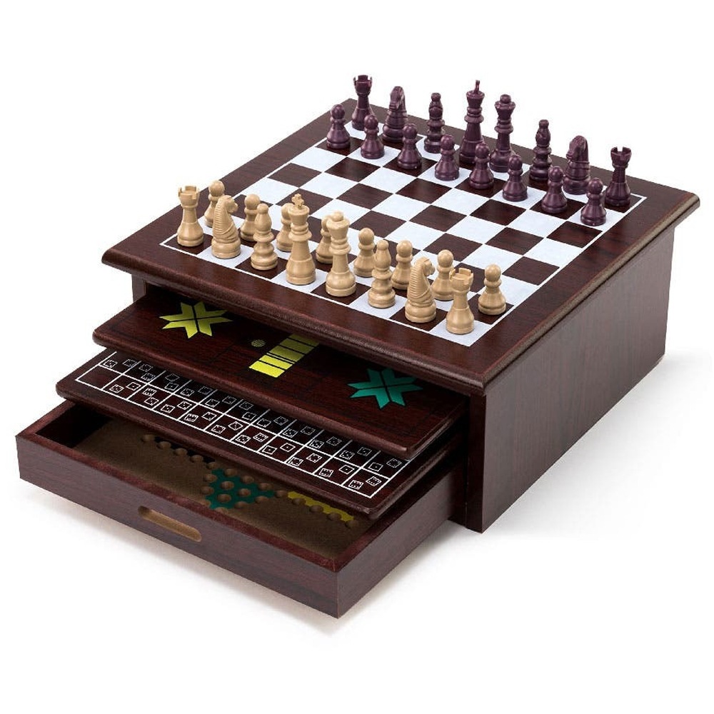 Buy Kogan 15-in-1 Games Table 30cm Chess/Solitaire/Marbles/Dominoes ...
